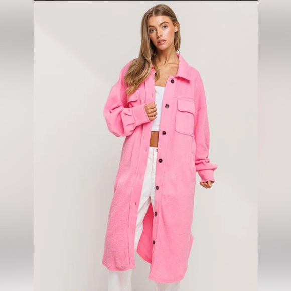 Better Be | Jackets & Coats | New Pink Longline Shacket | Poshmark